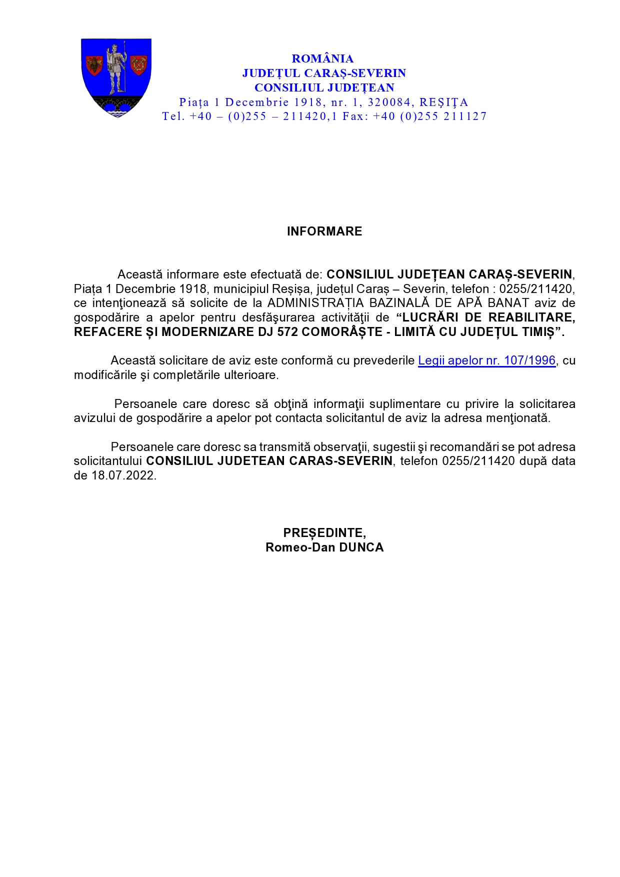 Informare ABA BANAT – Banat FM | sound factory